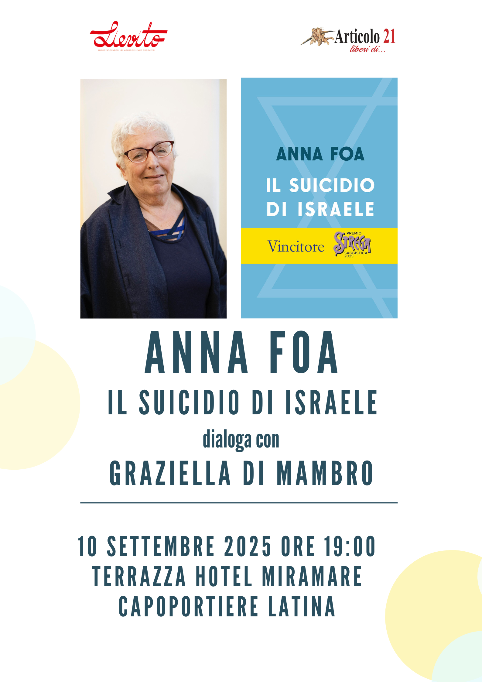 Anna Foa a Latina con Articolo 21 e Lievito - Articolo21