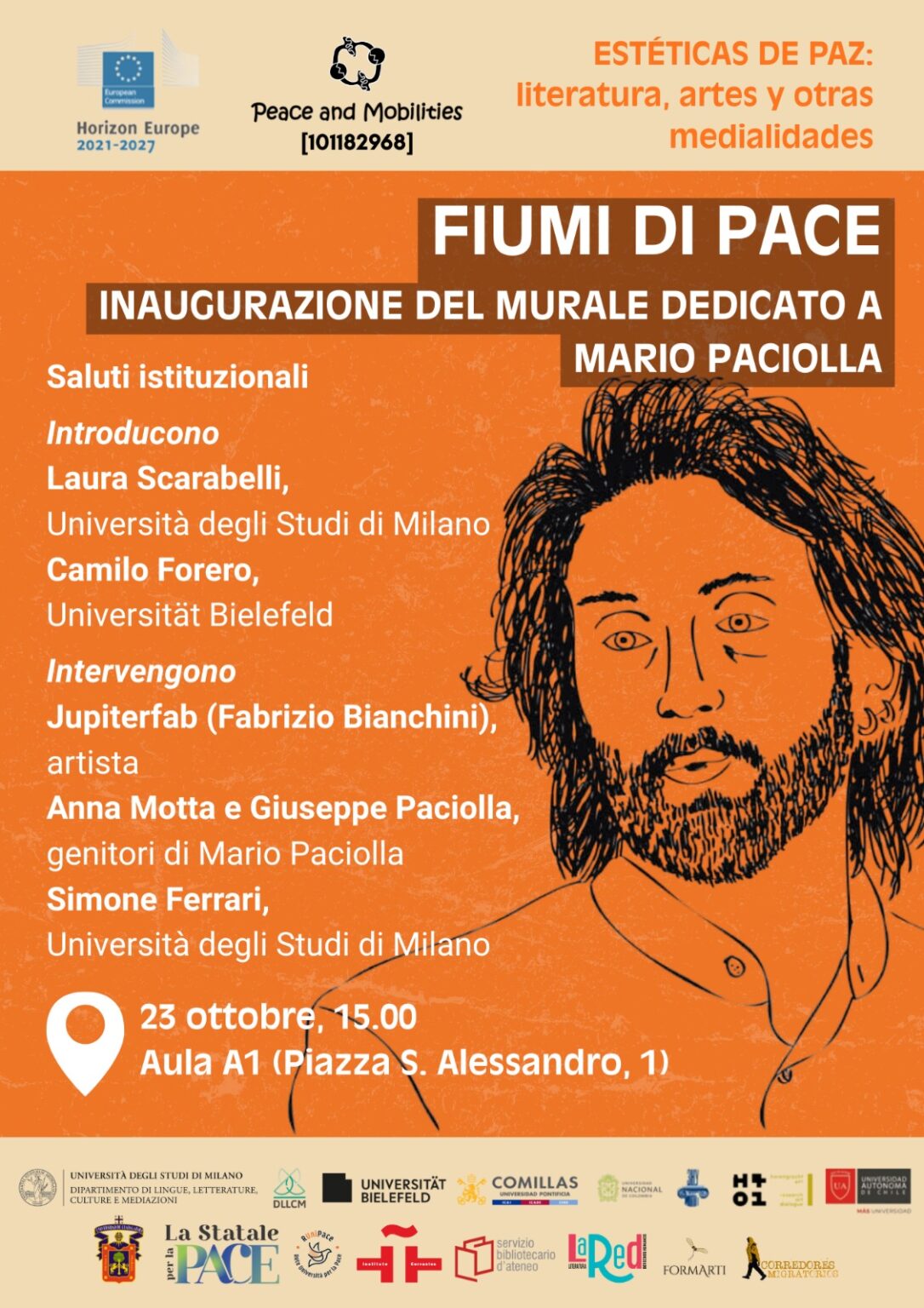 Università di Milano 23/10, “Fiumi di pace”: inaugurazione del murale ...